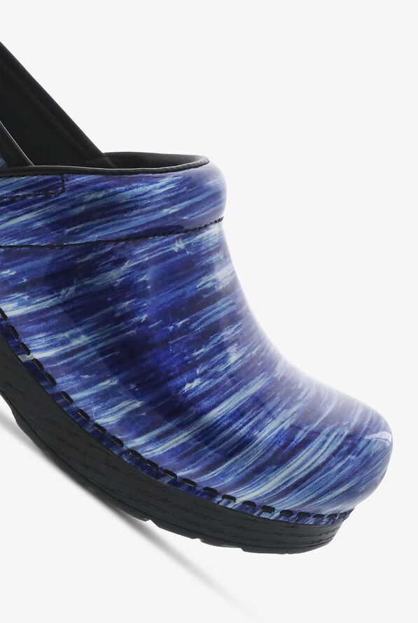 Dansko Women's Professional Blue Water Patent Leather Nursing Clogs ...