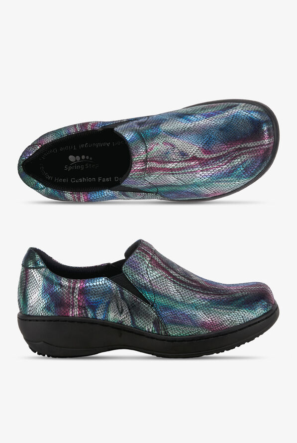 Spring Footwear Women's Winfrey Aurora Blue Multi Shoes, Nursing Shoes