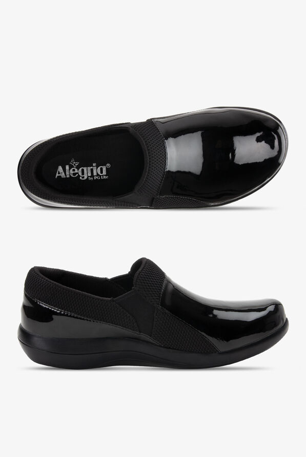 Alegria Duette Black Patent Nursing Shoes, Nursing Clogs