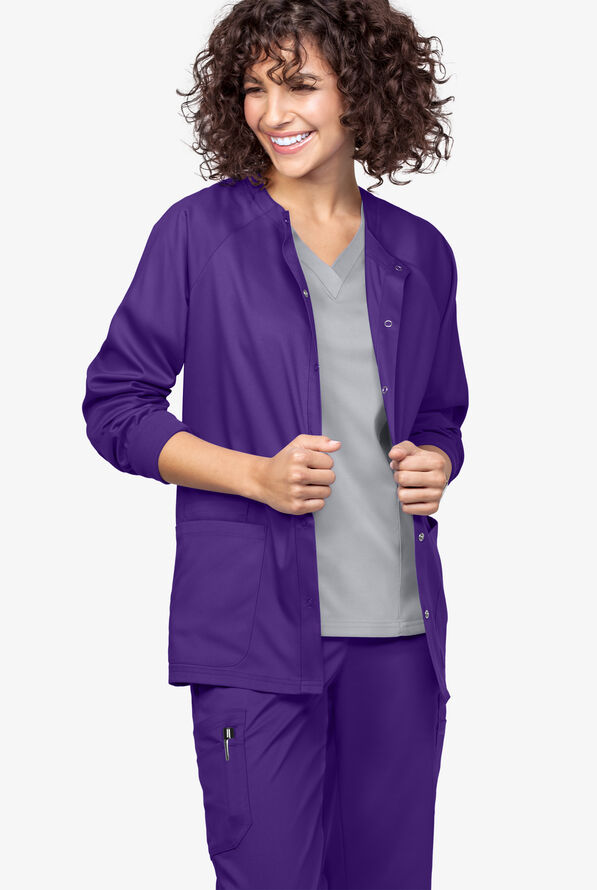 Strictly Scrubs Active Stretch JEWEL NECK JACKET W/RAGLAN SLEEVE ...