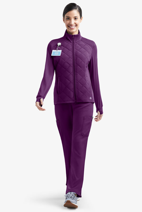 Easy STRETCH Keira Quilted Long Sleeve Scrub Jacket, Nursing Jackets