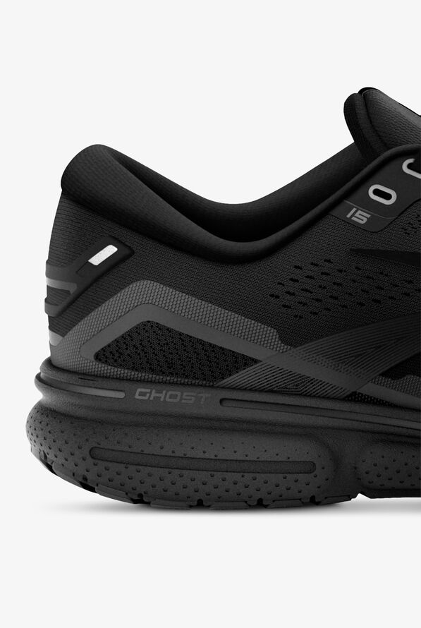 Brooks Men's Ghost 15 Black Athletic Lace Up Nursing Shoes, Nursing Shoes