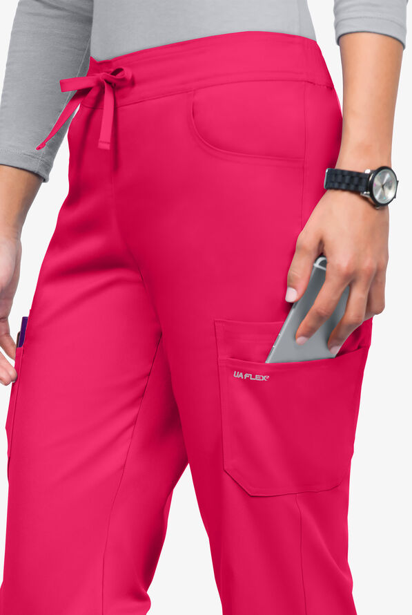 UA Flex2 PETITE Flat Front Cargo Scrub Pants, Short Scrub Pants