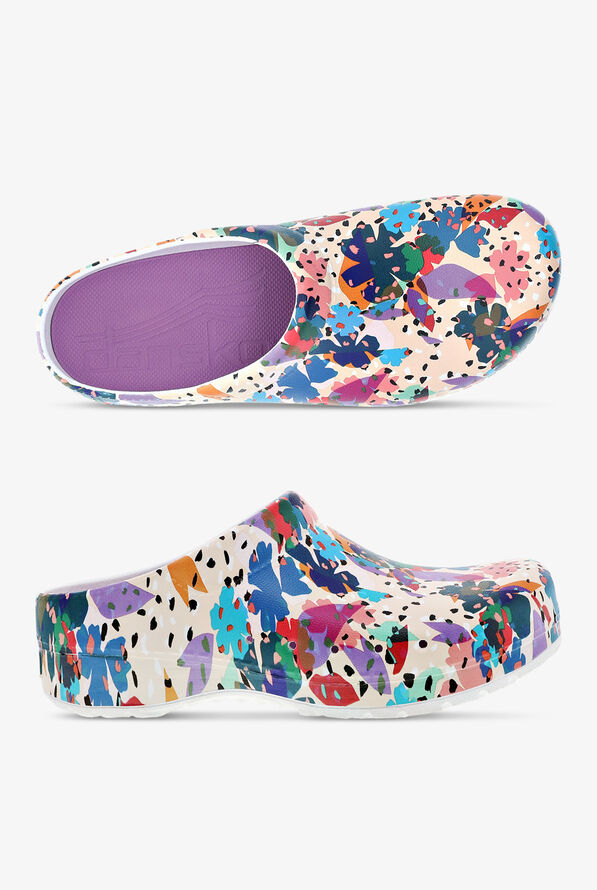 Dansko Women's Kane Flower Party Backless Nursing Clogs, Slip-On Shoes