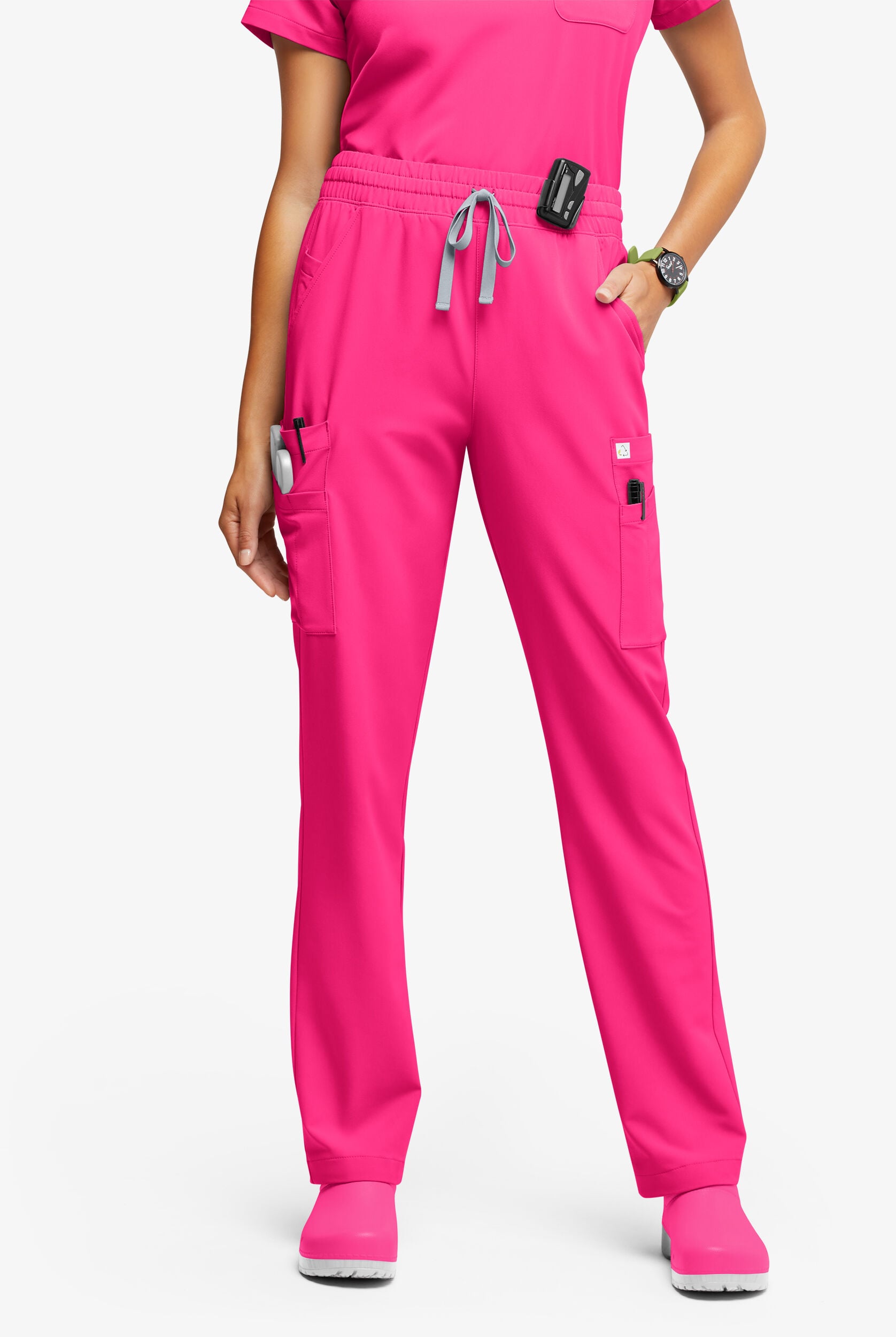 ReSurge Topaz Women's Cargo 11-Pocket Drawstring Scrub Pants, Cargo Scrubs