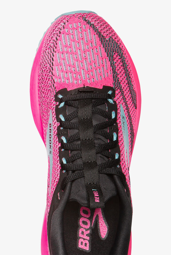 Brooks Women's Revel 7 Knockout Pink/Black/Aqua Athletic Lace Up ...