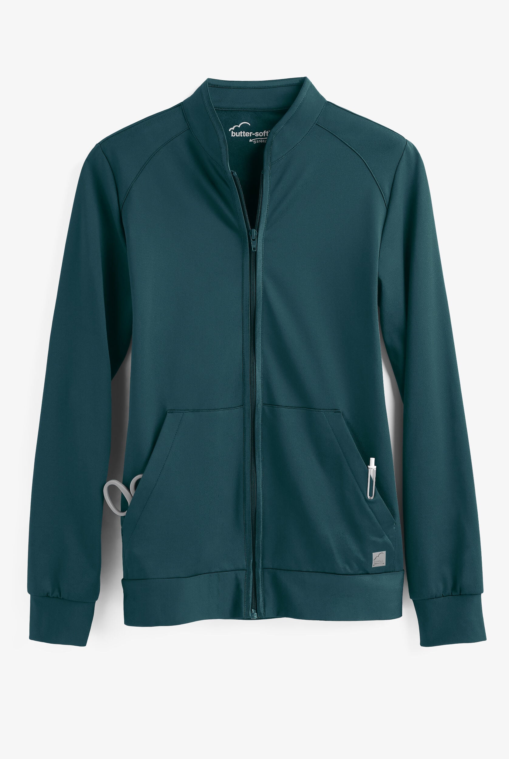 UA Butter-Soft STRETCH Knit Zip Front Jacket, Fashion Scrub Jackets