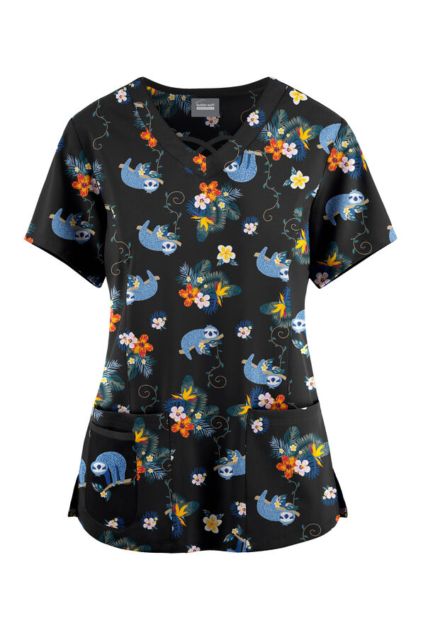 Buttersoft Originals Sloth Nap Time Black Printed Women's 3-Pocket ...