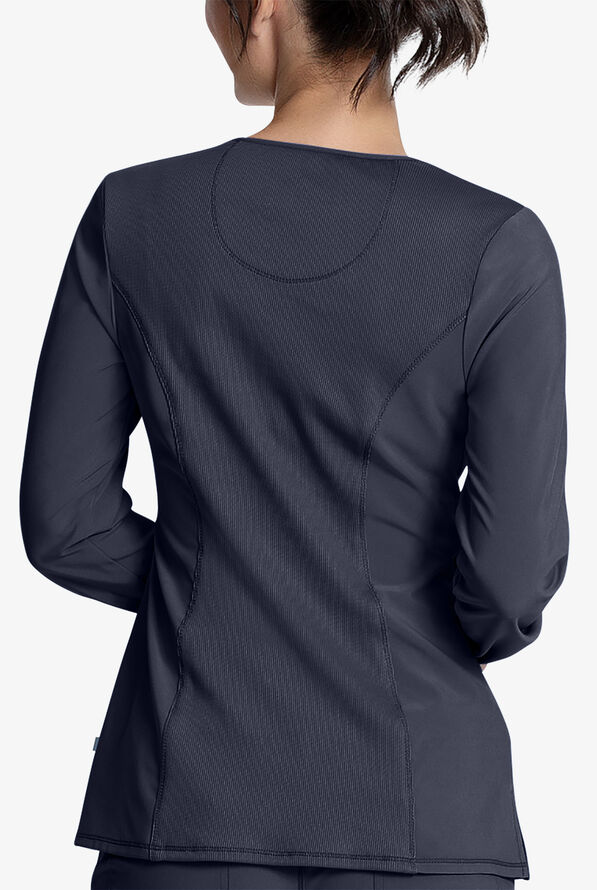 Cherokee Infinity Women's 3-Pocket STRETCH Round Neck Long Sleeve Scrub ...