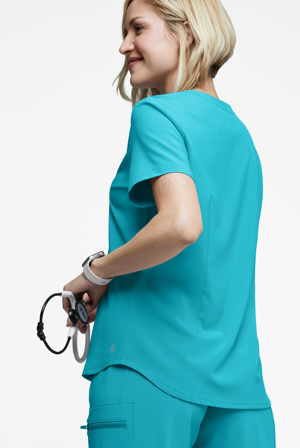 Easy STRETCH Gigi Women's Lace Tuck-In Scrub Top, Fashion Scrub Tops