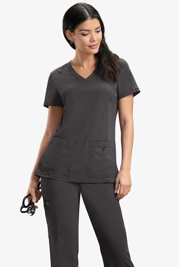 koi Basics Katie Mock Wrap Scrub Top | Fashion Scrub Tops
