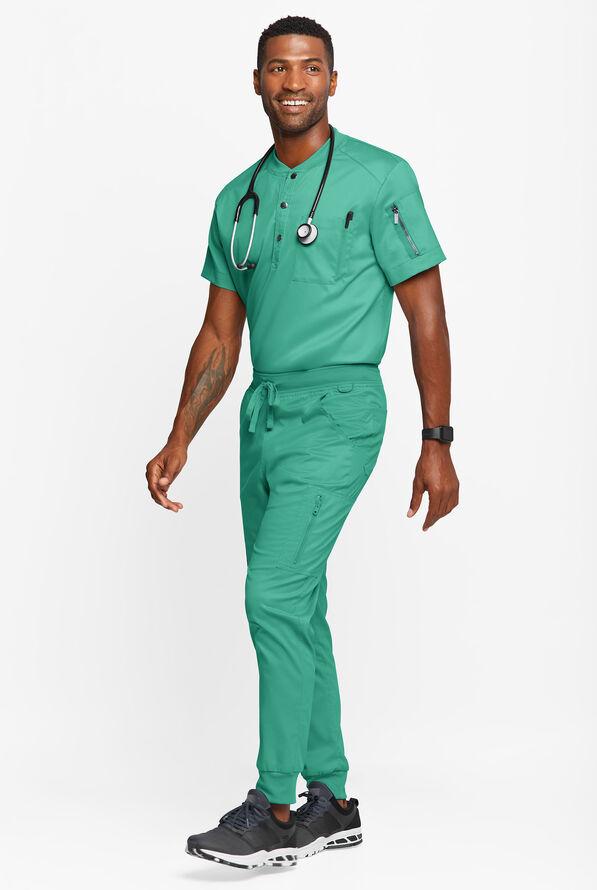 Advantage STRETCH Men's Short Sleeve Henley Scrub Top | Uniform Advantage