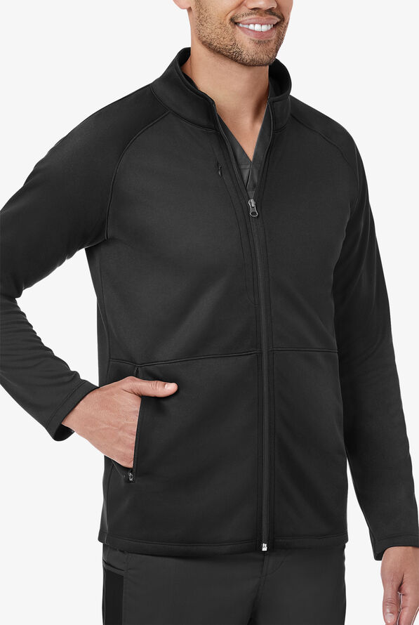 Maevn Blaze Men's 3-Pocket Zip Front Raglan Sleeve Fleece Scrub Jacket ...