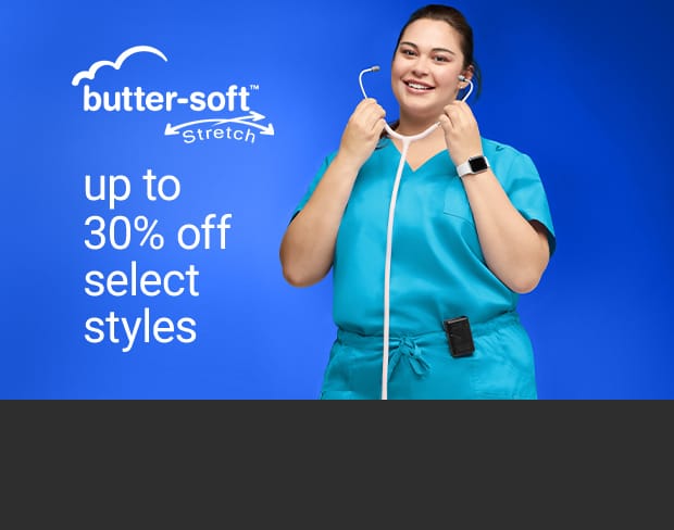 Butter-Soft STRETCH Scrubs By UA 3/4 Sleeve Top | Fashion Solid Scrubs